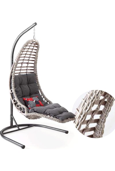 Capri Swing Bodrum Tekli Rattan Bahçe Balkon Salıncağı