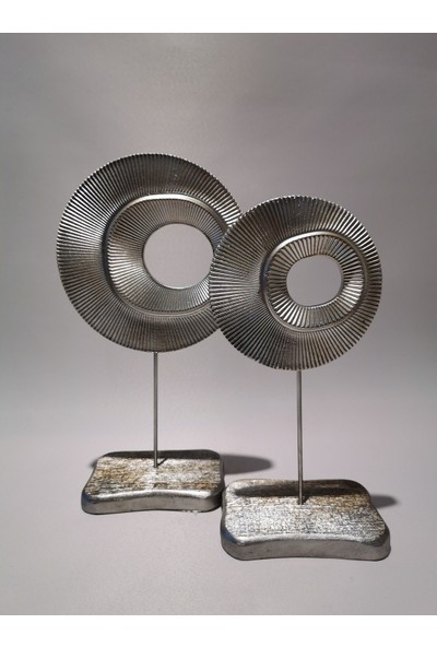 Art Home Dekoratif Gümüş Halka Obje 2'li Set