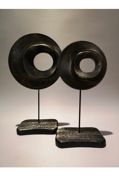 Art Home Dekoratif Siyah Halka Obje 2'li Set