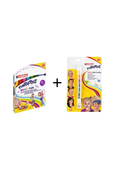 Edding Magıc 7+1 Sihirli Keçeli Kalem + Edding Funtastıc Yüz Boyama Kalemi Seti Edding Magıc 7+1 Sihirli Keçeli Kalem + Edding Funtastıc Yüz Boyama Kalemi Seti