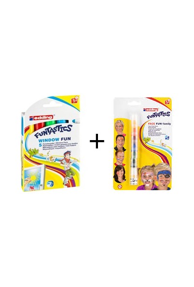 Edding Funtastıc Yüz Boyama Kalemi Seti + Edding Funtastıc Cam Kalemi Seti Edding Funtastıc Yüz Boyama Kalemi Seti + Edding Funtastıc Cam Kalemi Seti