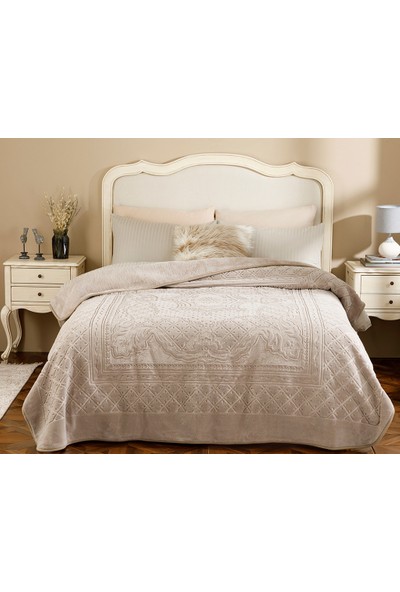 English Home Timeless Emboss Çift Kişilik Battaniye 200 x 220 cm Bej English Home Timeless Emboss Çift Kişilik Battaniye 200 x 220 cm Bej