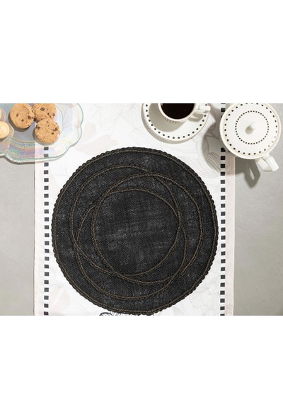 English Home Marta Jüt Tekli Amerikan Servis 38 cm Siyah English Home Marta Jüt Tekli Amerikan Servis 38 cm Siyah