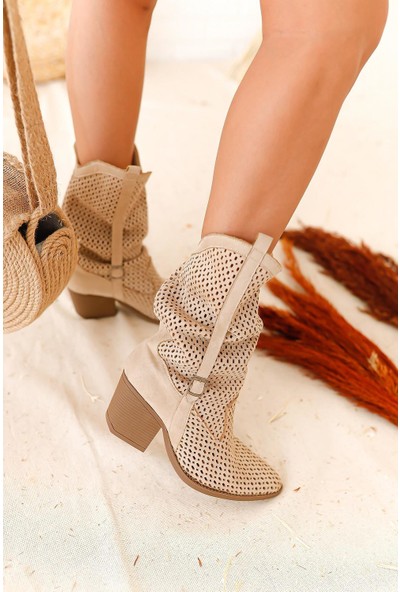 Limoya Andrea Ten Süet Lazerli Western Yazlık Bot Limoya Andrea Ten Süet Lazerli Western Yazlık Bot