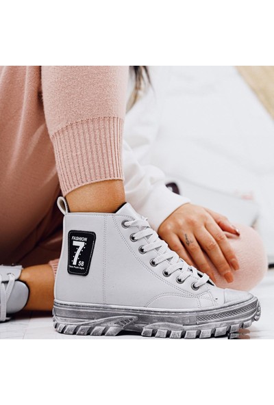 Limoya Jag Gri Armalı Bağcıklı Günlük Spor Bot