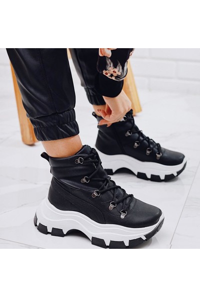 Limoya Kendall Siyah Kalın Tabanlı Fermuarlı Spor Bot Limoya Kendall Siyah Kalın Tabanlı Fermuarlı Spor Bot