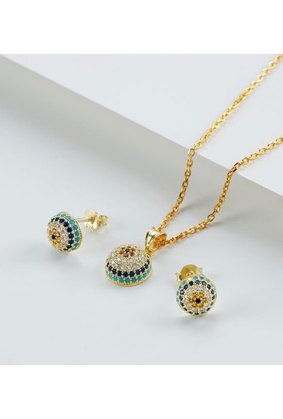 Gümüşistan 925 Ayar Gümüş Göz Nazarlı Takı Seti