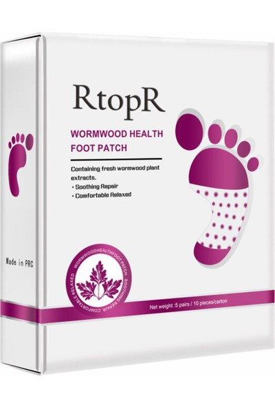 Rtopr Pelin Otu Özlü Toksin Giderici ve Detoks Etkisi Oluşturan Ayak Bandı 5 Çift 10 Adet