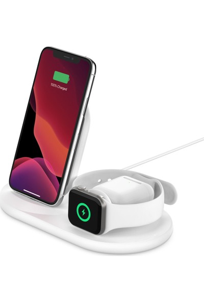 Belkin Boost↑charge™ 3'ü 1 Arada Apple Ürünleriniz Için Kablosuz Şarj Cihazı Belkin Boost↑charge™ 3'ü 1 Arada Apple Ürünleriniz Için Kablosuz Şarj Cihazı