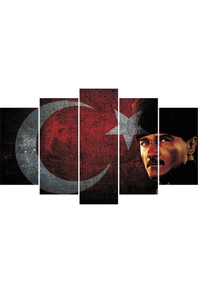 Alice Decor Atatürk Dekoratif 5 Parça Kanvas Tablo Alice Decor Atatürk Dekoratif 5 Parça Kanvas Tablo