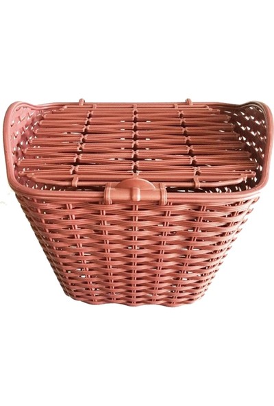 Fonte Kapaklı Plastik Kahverengi Bisiklet Ön Sepet Fonte Kapaklı Plastik Kahverengi Bisiklet Ön Sepet