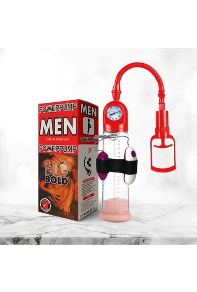 Dr. Love Titreşimli Basınç Göstergeli Kırmızı Penis Pompası Vajina Başlık