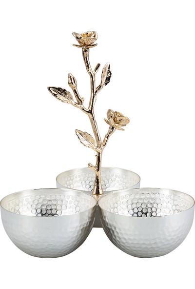 Karaca 3lü Çerezlik Gümüş