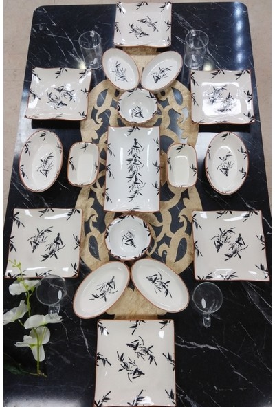 Yiğit Seramik Zeytindalı 6 Kişilik 17 Parça Kahvaltı Takımı