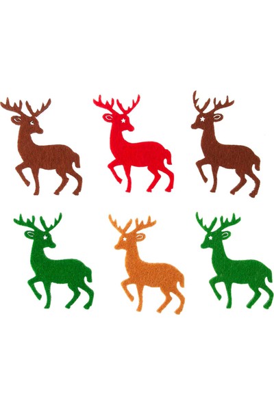 Toptan Keçe Keçe Geyik Süsü 25 Adet Keçeden Yılbaşı Konsepti