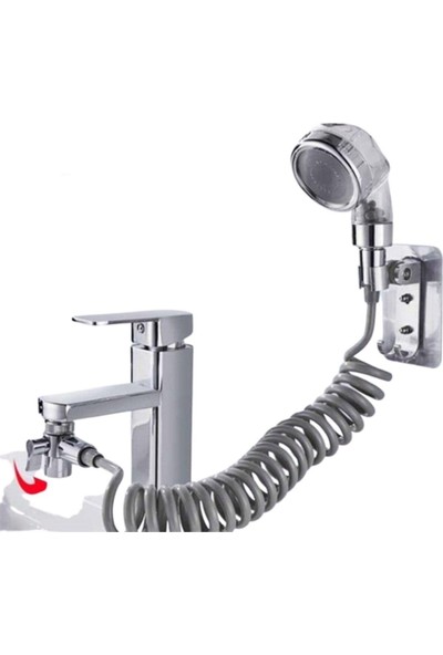 Morponi Spiral Hortumlu Banyo Ayarlanabilir Mutfak Lavabo Musluk Duş Başlığı Morponi Spiral Hortumlu Banyo Ayarlanabilir Mutfak Lavabo Musluk Duş Başlığı
