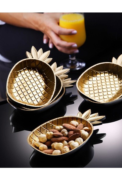 Dekovidi 6'lı Gold Ananas Çerezlik 14 cm