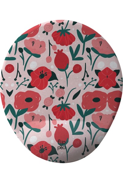 Flipped Red Flowers Bilek Destekli Tasarım Mousepad