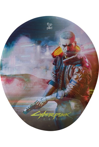 Flipped Cyberpunk B Bilek Destekli Oyuncu Mousepad