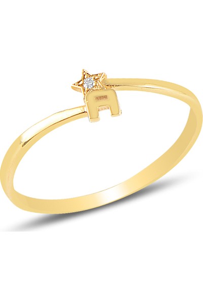 Sanal Kuyumculuk Pırlanta Yıldız A Harfli Yüzük