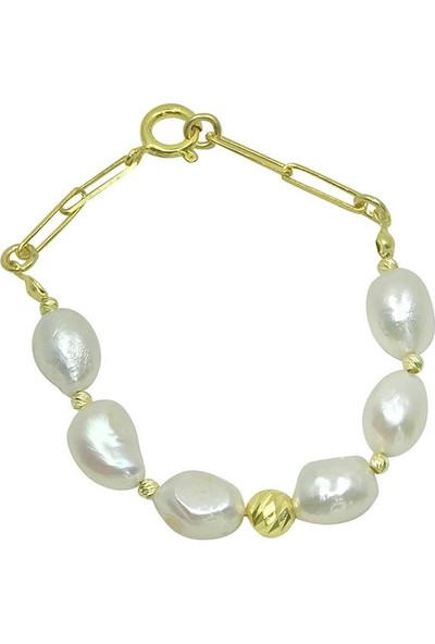 Parle Silver Ataç Zincir İnci Bileklik Parle Silver Ataç Zincir İnci Bileklik