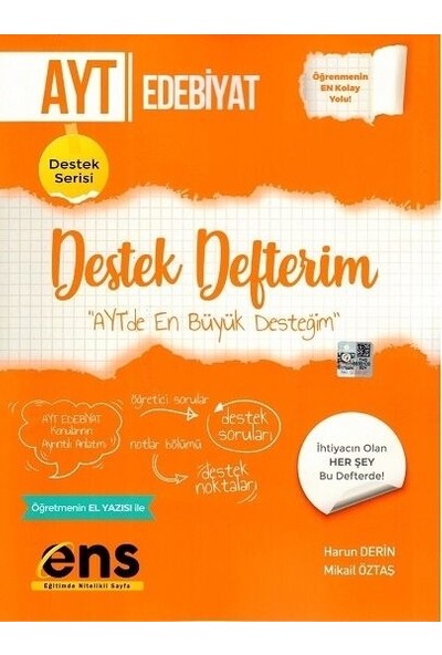 ENS Yayıncılık AYT Türk Dili ve Edebiyatı Destek Defterim - Harun Derin ENS Yayıncılık AYT Türk Dili ve Edebiyatı Destek Defterim - Harun Derin