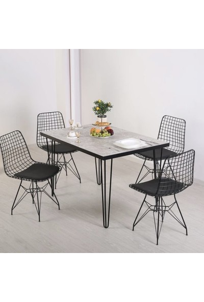 Hira Home Concept Masa Tel Sandalye Takımı