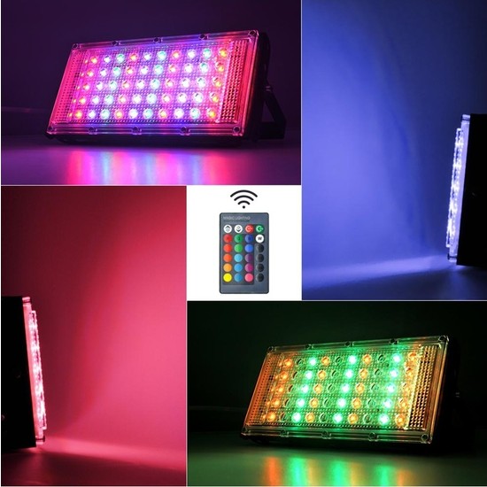 Real LED Lighting 50 W Slim LED Projektör Rgb Kumandalı Fiyatı