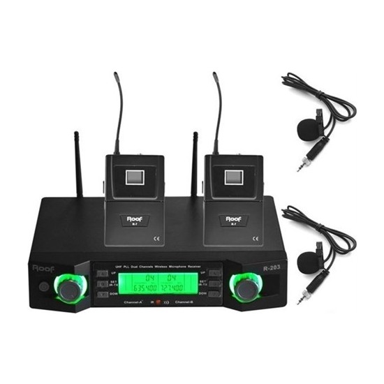 Roof R-203 2 Yaka Uhf Band 2 Kanal Kablosuz Mikrofon Fiyatı