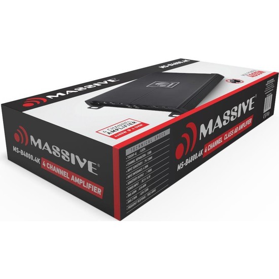 Massive MS-B4800.4K 4000 Watt 4 Kanal Amfi Bas Kontrollü 4 Fiyatı