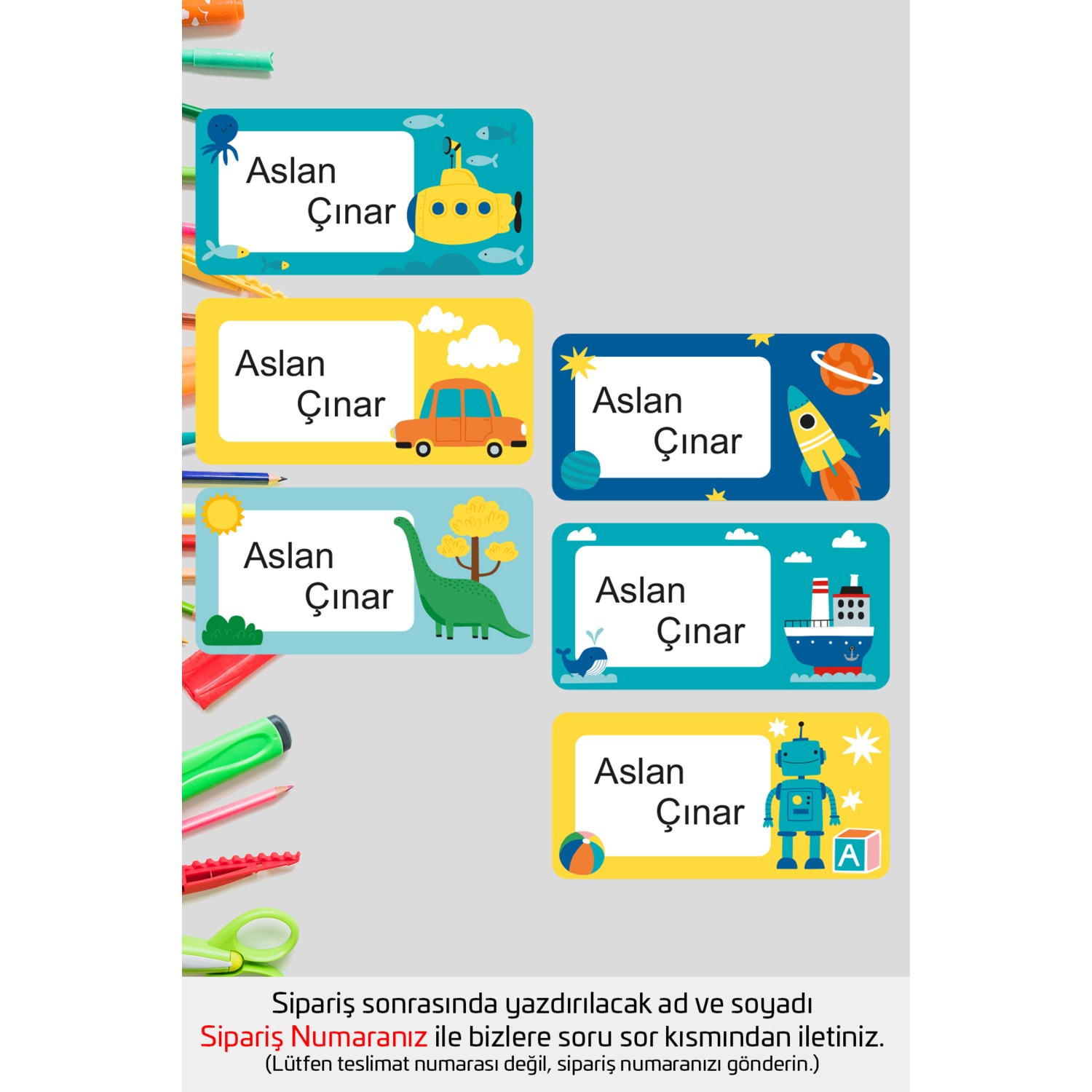 HD Sticker Isme Özel Okul Etiketi Kalem Defter Etiketi Özel Fiyatı