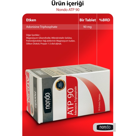 Nondo Atp 90 (Adonosine Tirphosphate) 30 Enterik Tablet Fiyatı