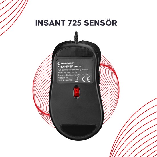 Rampage SMX-R47 X-Jammer USB Siyah Rgb Işıklı 7200 Dpi Fiyatı