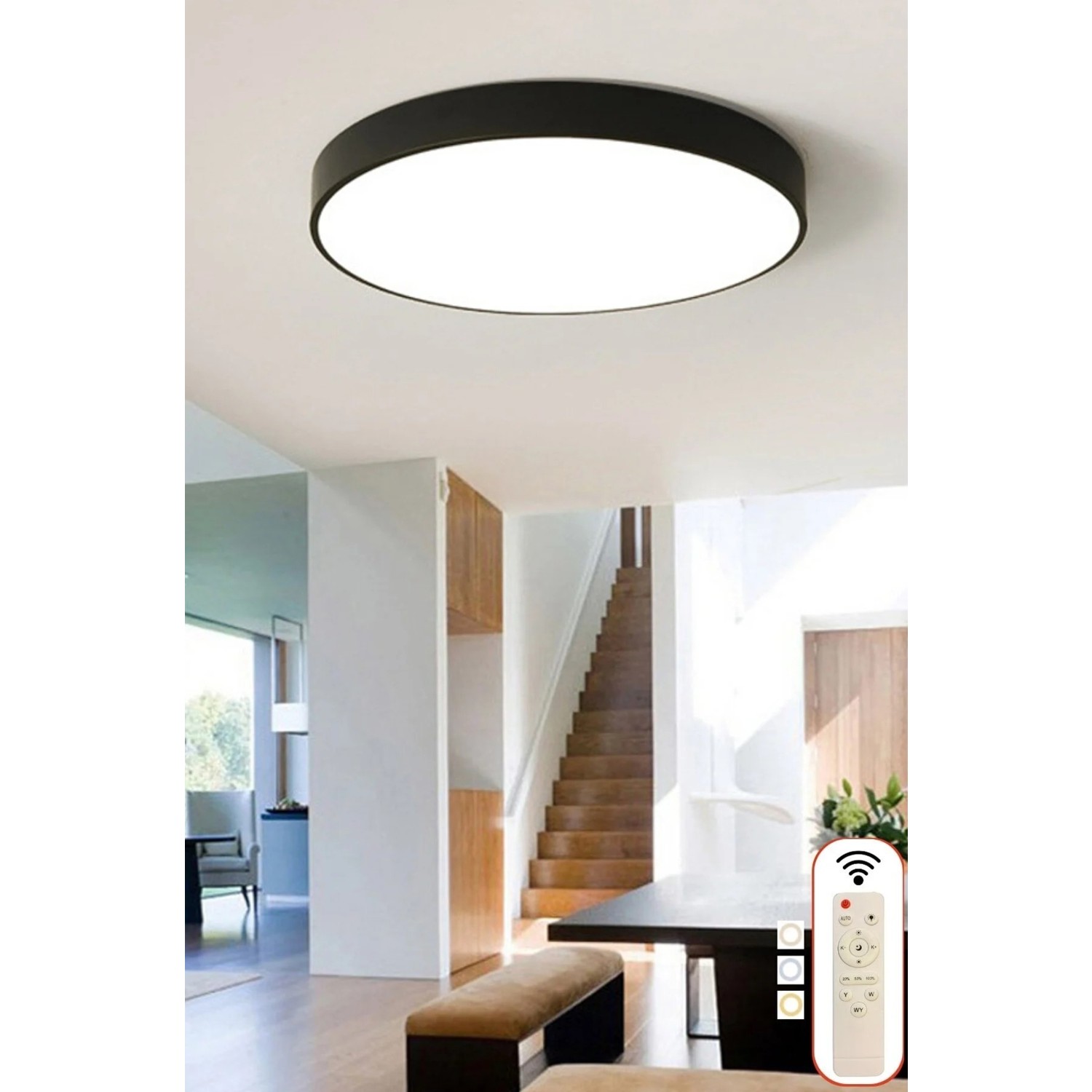 Ledmi Lighting Yuvarlak Kumandalı 3 Renk Aydınlatmalı Tavan Fiyatı