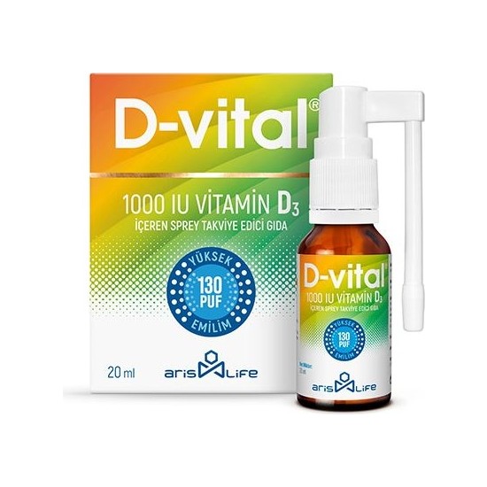 Aris D-Vital D3 Vitamin D3 1000 Iu Sprey 20 ml Fiyatı