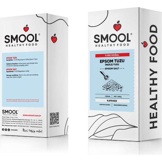 Smool Epsom Tuzu (800 Gr) , Ingiliz Tuzu, Magnezyum Sülfat, Fiyatı