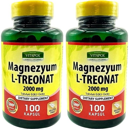 Vitapol Magnezyum L-Treonat 2000 mg 2 x 100 Vegan Kapsül Fiyatı