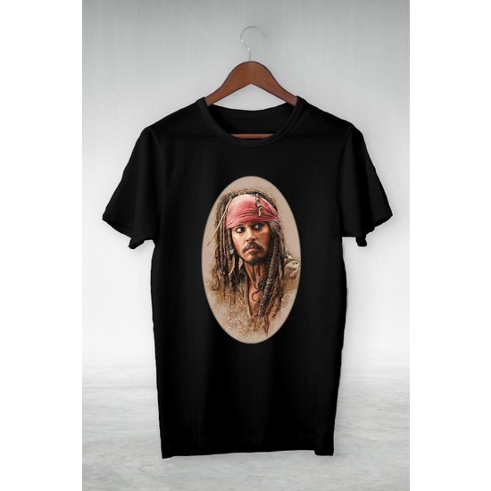 Zoka Wear Siyah Unisex Jack Sparrow-2 Illustrasyon Çizim Fiyatı