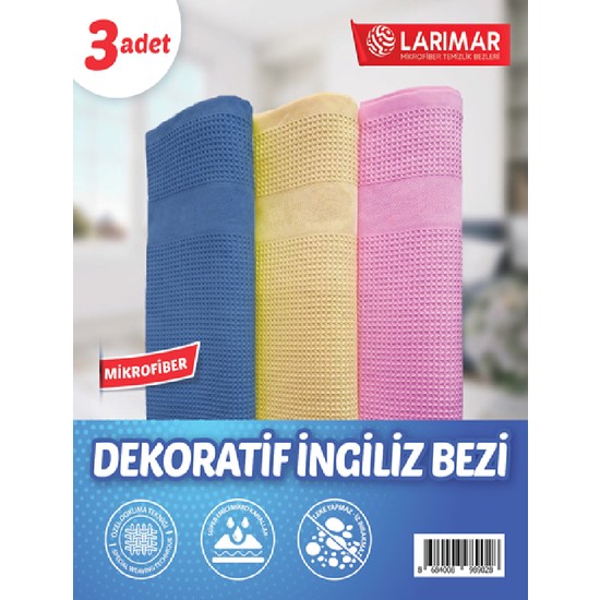 Larimar 21 Adet Karma Mikrofiber Temizlik Bezleri Zor Kir, Ahşap, Cam ...