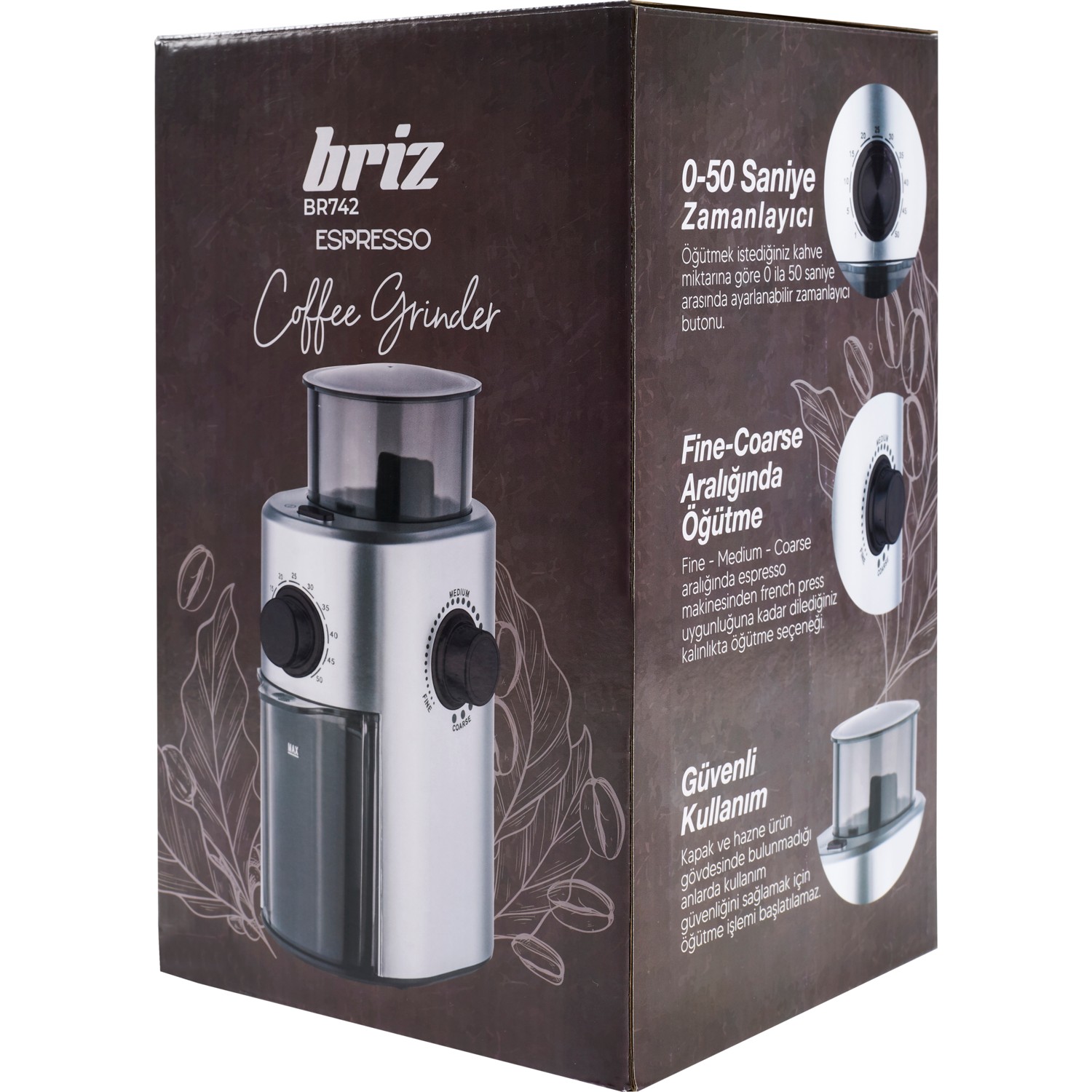 Briz BR742 Zaman Ayarlı Espresso Kahve Değirmeni ve Öğütücü Fiyatı