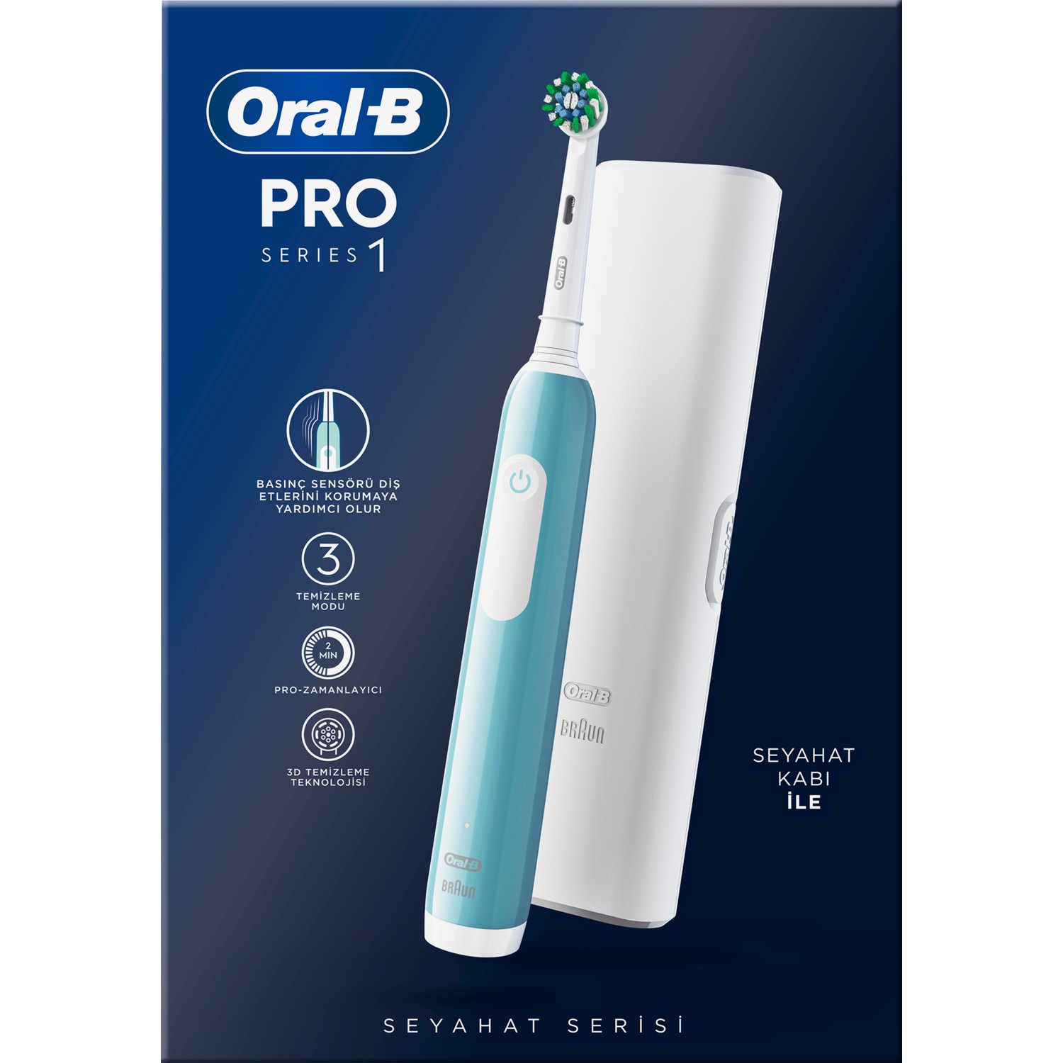 Oral-B Pro Series 1 Şarjlı Diş Fırçası Mavi + Seyahat Kabı Fiyatı