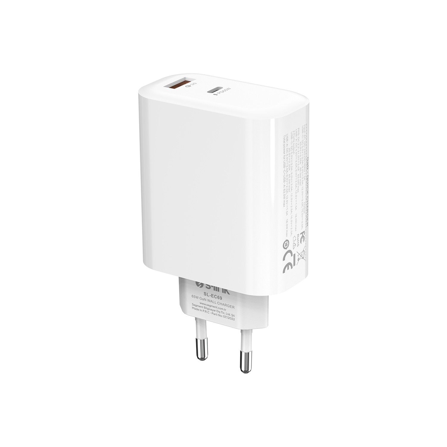 S-Link SL-EC69 Gan Pd 65W / Qc 18W Type Usb-C +Usb A Hızlı Fiyatı