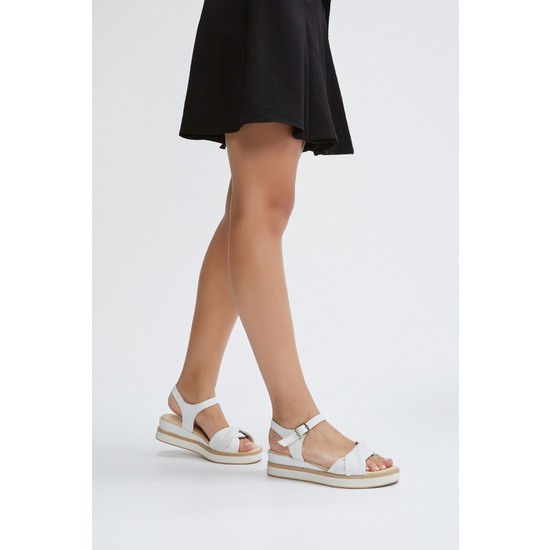 Valmenti Kadın Beyaz Deri Duz Sandalet 766 0207 Bn Sndlt Y23 Fiyatı