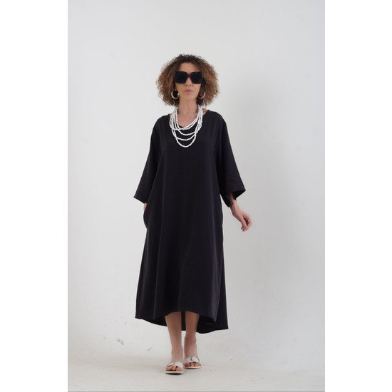 Zelish My Sister Siyah V Yaka Oversize Elbise Fiyatı