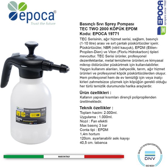 Epoca Tec Two 2000 Epdm Köpük Pompası 2lt. Fiyatı