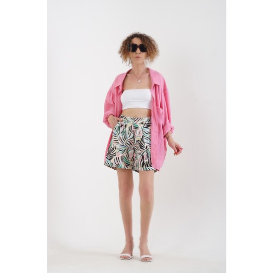 Zelish My Sister Pembe Omzu Düşük Oversize Gömlek Fiyatı