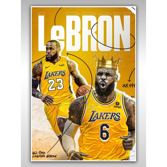 Saturndesign Lebron James Poster 60X90CM Nba Lakers Afiş - Fiyatı