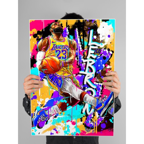 Saturndesign Lebron James Poster 60X90CM Nba Los Angeles Fiyatı