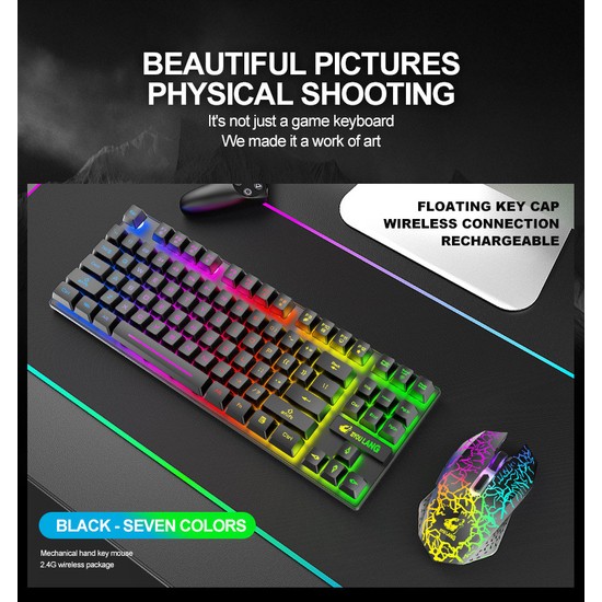 Jingyi T87 Kablosuz Klavye ve Fare Seti 87 Tuşlu Mekanik Fiyatı