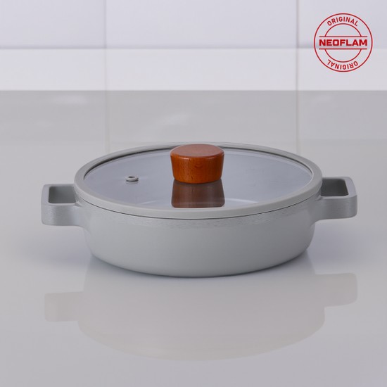 Neoflam Fika Cam Kapaklı Alüminyum Gri Döküm Sığ Tencere 26 Fiyatı